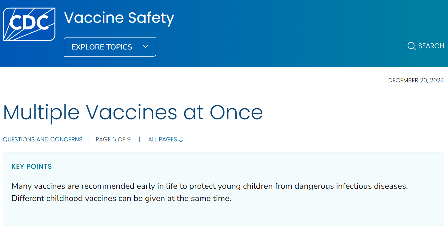 Factsheet: Multiple Vaccines at Once | Vaccine Resource Hub